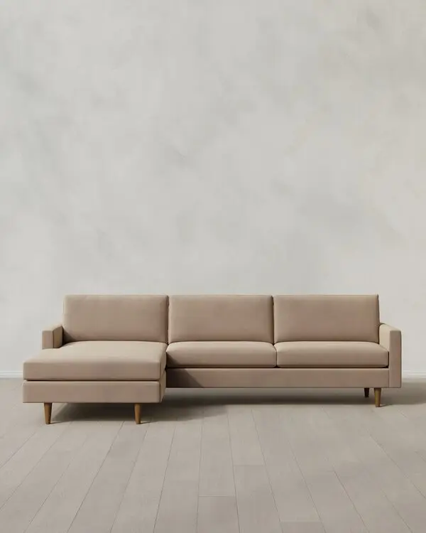 Quince Atlas Midcentury Chaise Sectional - Taupe