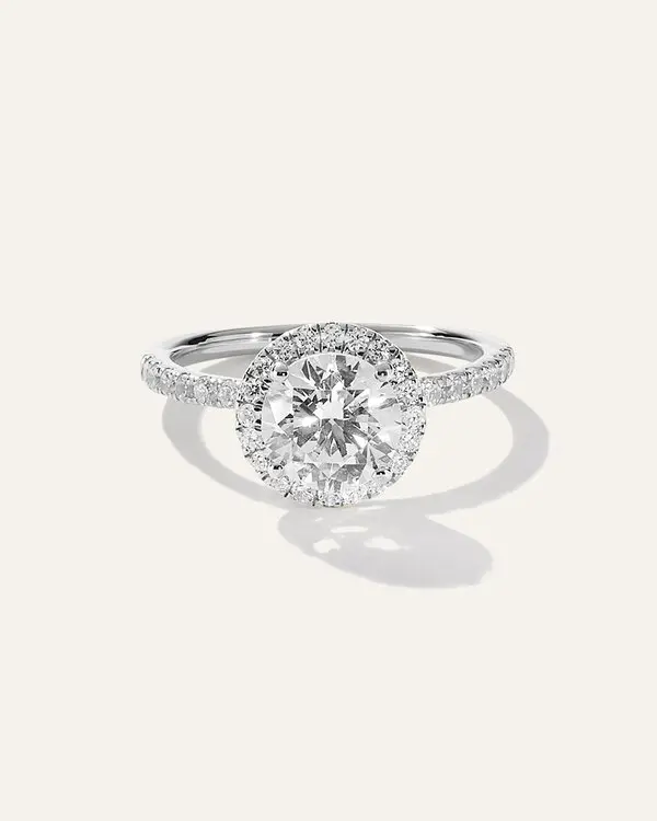 Quince Lab Grown Diamond Halo Pave Engagement Ring 1.50ct - Platinum