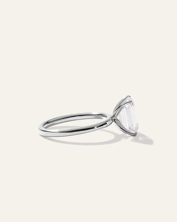 Quince 3ct Lab Grown Diamond Emerald Cut Engagement Ring - Platinum