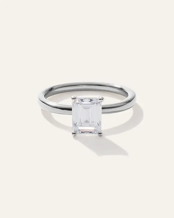 Quince Lab Grown Diamond Emerald Cut Ring 2ct - Platinum