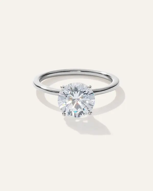 Quince Lab Grown Diamond Round Petite Classic Engagement Ring - Platinum