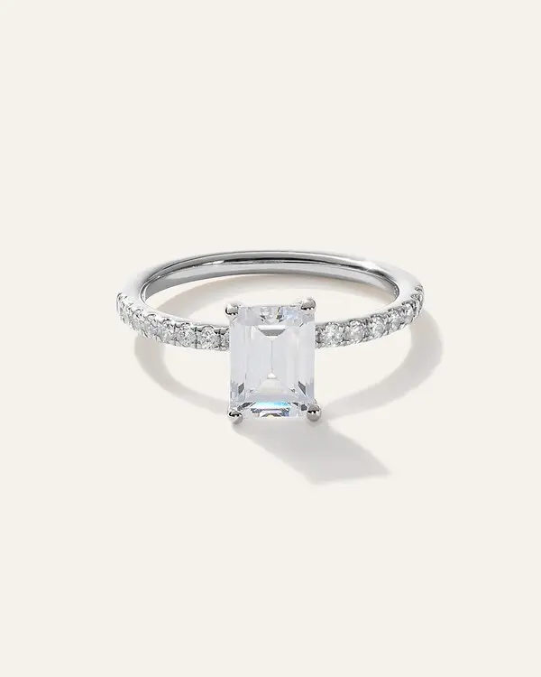 Quince Lab Grown Diamond Emerald Engagement Ring 2ct - Platinum
