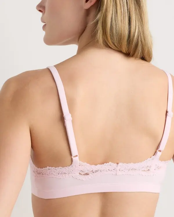 Quince Second Skin Lace Scoop Neck Bralette - Light Pink