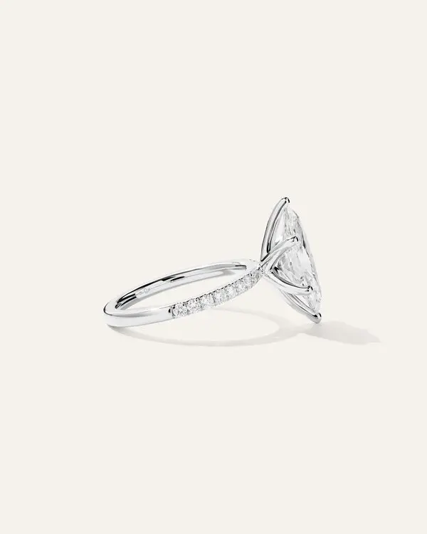 Quince Lab Grown Diamond Marquise Pave Engagement Ring - Platinum