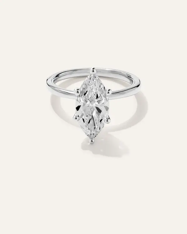 Quince 3ct Lab Grown Diamond Marquise Comfort Fit Engagement Ring - Platinum