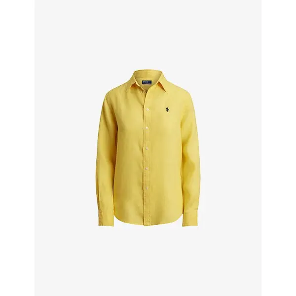 Polo Ralph Lauren Logo-embroidered Classic-fit Linen Shirt - Oasis Yellow
