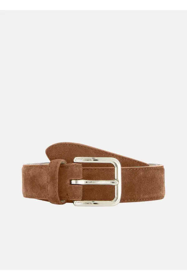 Vince Alex 30mm Stitched Suede Belt - Natural