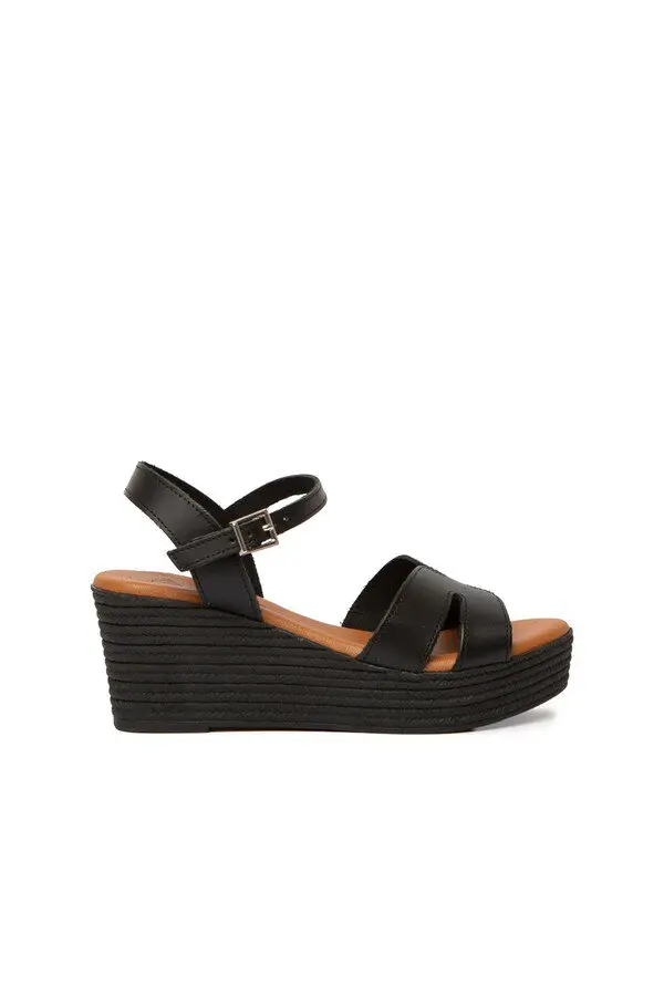 MENINA STEP Leather Mid Wedge Sandals