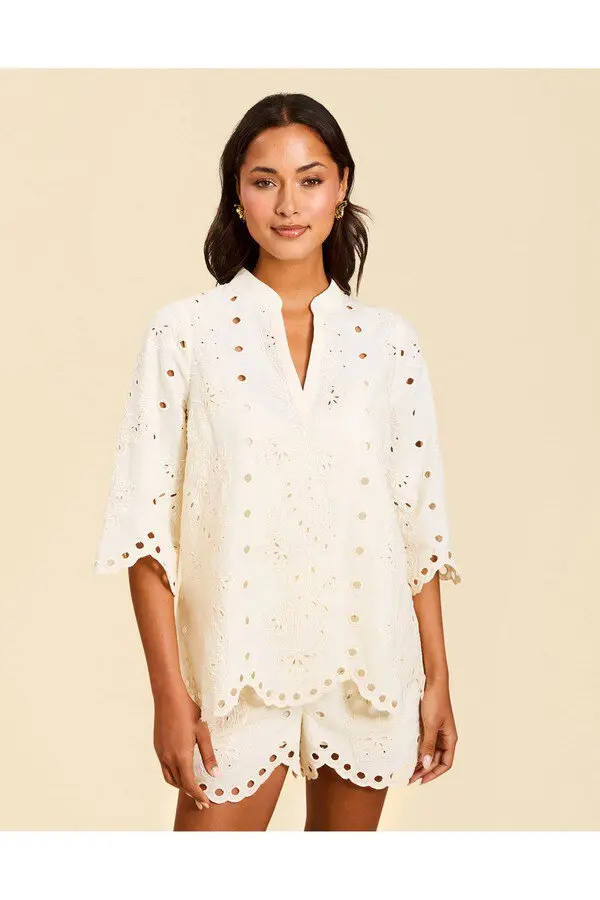 Mestiza New York Emilio Scallop Lace Top - Neutral