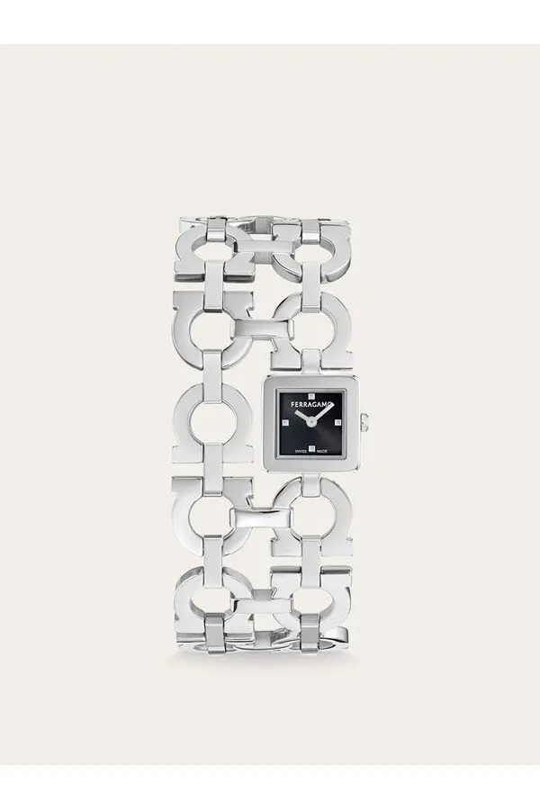 FERRAGAMO Double Gancini Watch - Black