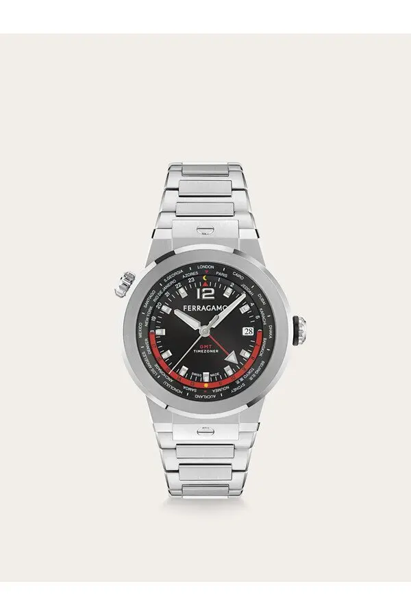 FERRAGAMO F-80 Gmt Watch - Black