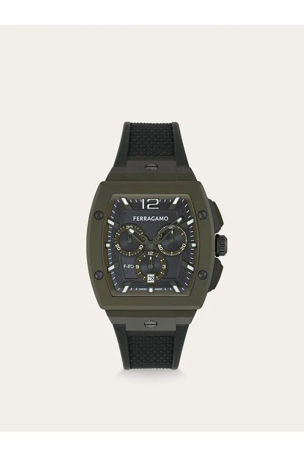 FERRAGAMO F-80 Tonneau Chronograph Watch - Green