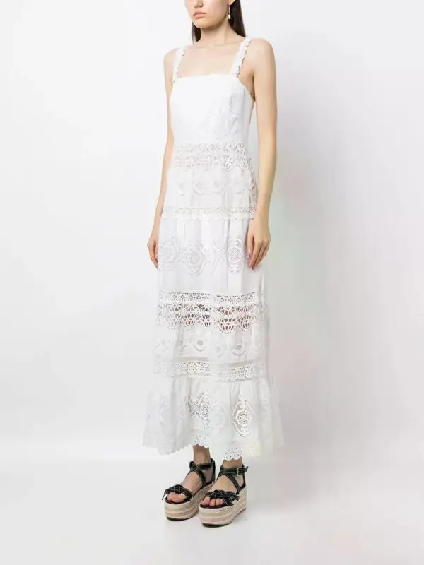 Alice + Olivia Alora Embroidered Midi Dress