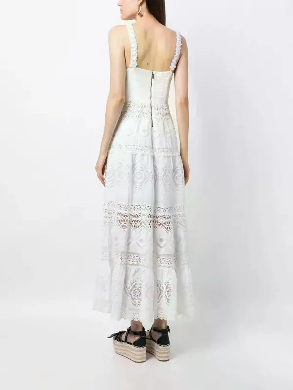 Alice + Olivia Alora Embroidered Midi Dress