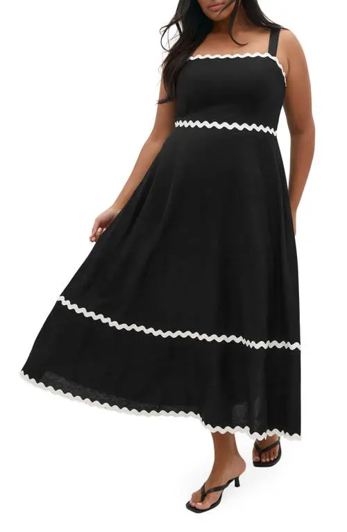 City Chic Shani Maxi Dress - Black/white