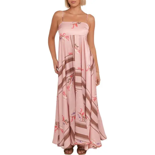 PETAL & PUP Elanor Print Sleeveless Maxi Dress - Pink Cocoa