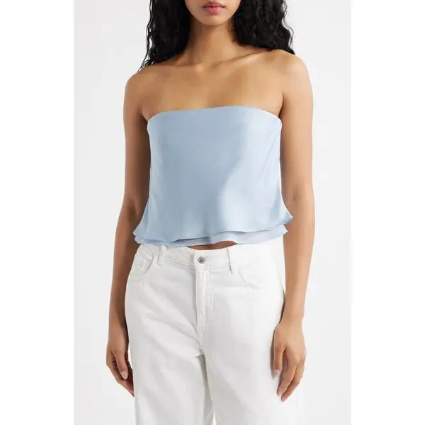 Mango Azur Strapless Crop Top