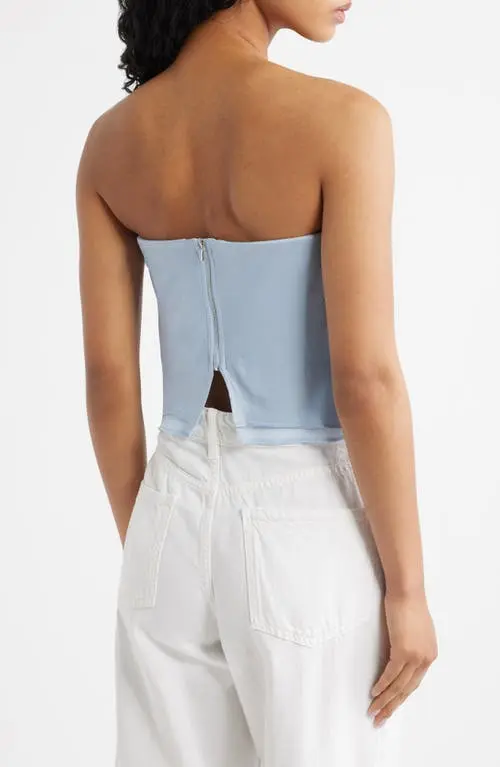Mango Azur Strapless Crop Top