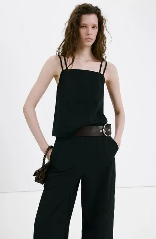 Mango Belted Straight-leg Trousers