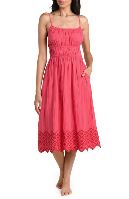 La Blanca Crinkle Collective Sundress - Guava