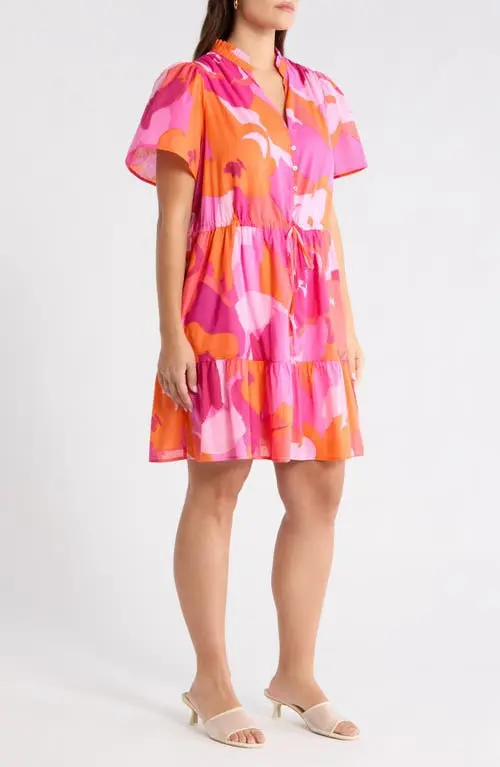 SUGARLIPS Floral Button-up Mini Dress