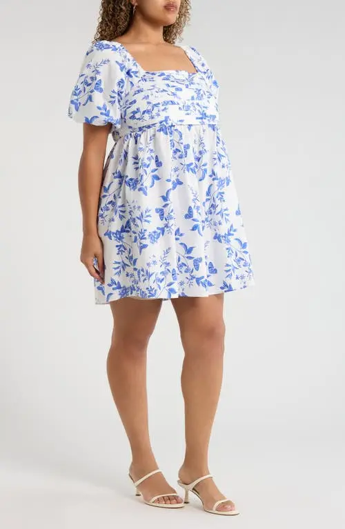 SUGARLIPS Leyla Floral Pleated Mini Dress