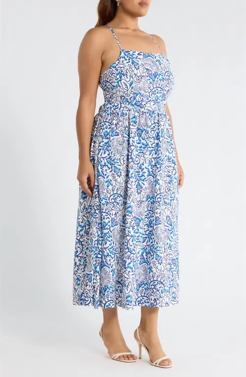 SUGARLIPS Floral Crisscross Midi Dress