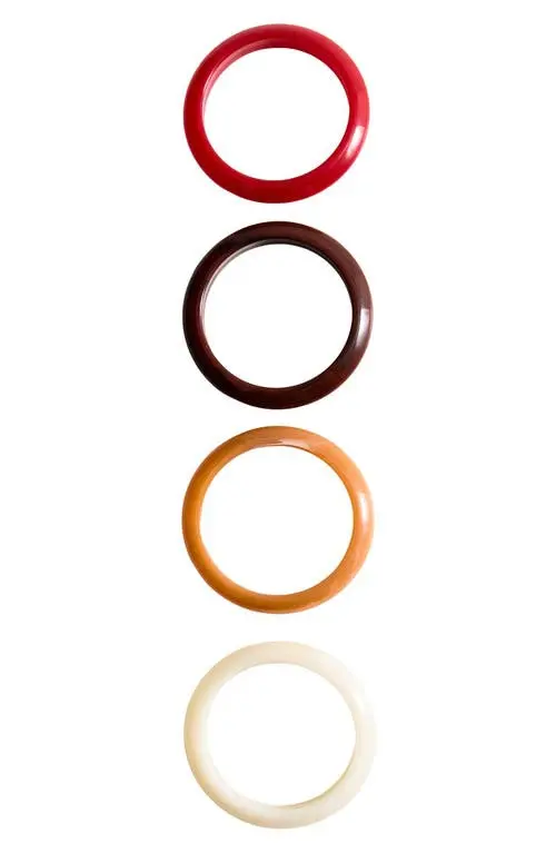 Mango 4-pack Bangle Bracelets - Red Multi