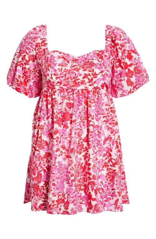 SUGARLIPS Floral Smocked Mini Dress