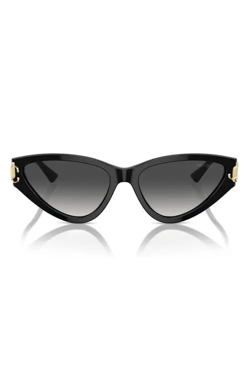 JIMMY CHOO 55mm Cat Eye Sunglasses - Black/grey Gradient