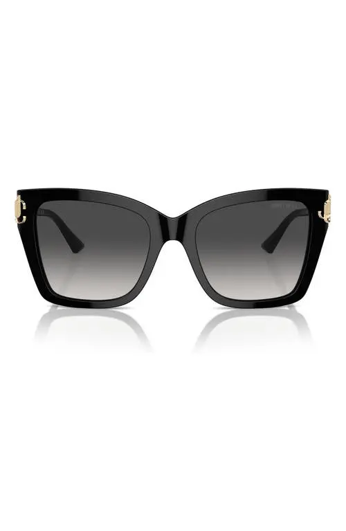 JIMMY CHOO 54mm Square Sunglasses - Black/gradient Grey