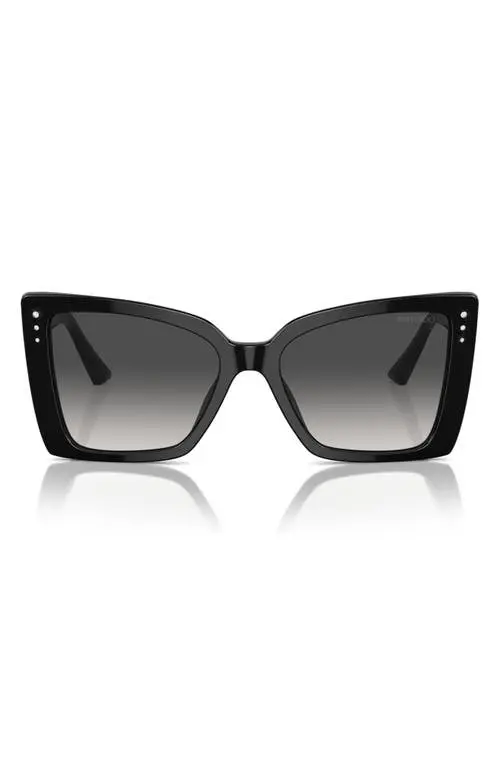 JIMMY CHOO 54mm Butterfly Sunglasses - Black/gradient Grey
