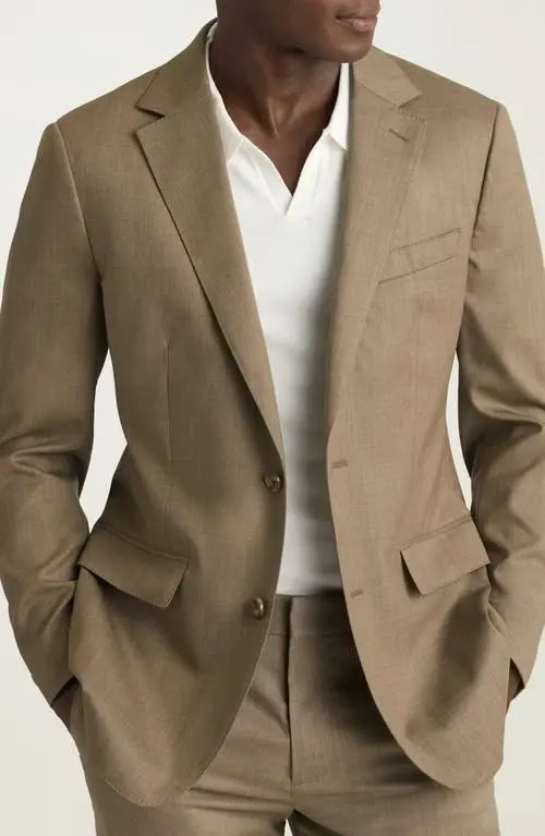 Bonobos Jetsetter Slim-fit Mélange Stretch Wool Sport Coat - Tan
