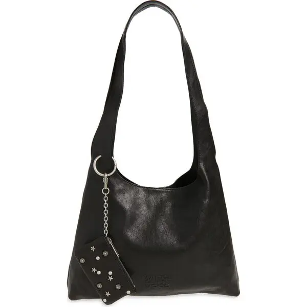 MARGESHERWOOD Halter Leather Hobo Bag - Black Washed Nappa