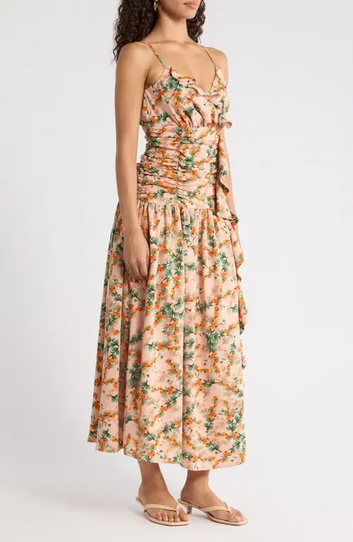 SUGARLIPS Floral Ruched Maxi Dress