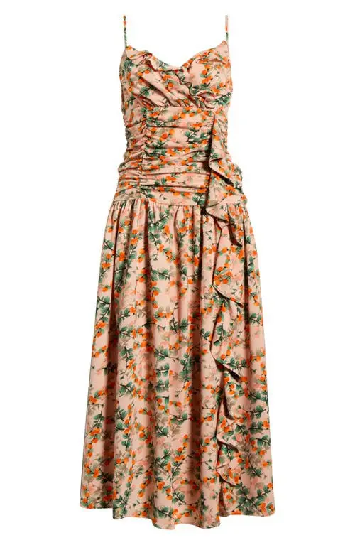 SUGARLIPS Floral Ruched Maxi Dress