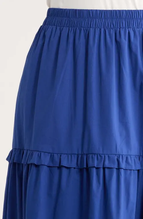 SUGARLIPS Isabel Ruffle Maxi Skirt - Navy
