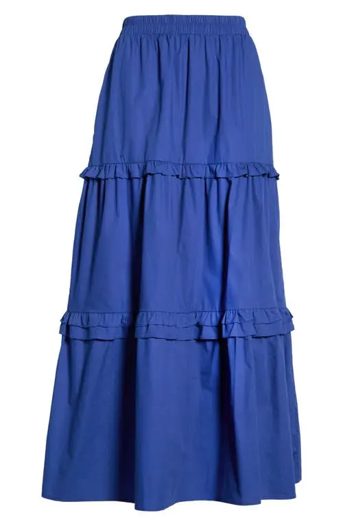 SUGARLIPS Isabel Ruffle Maxi Skirt - Navy