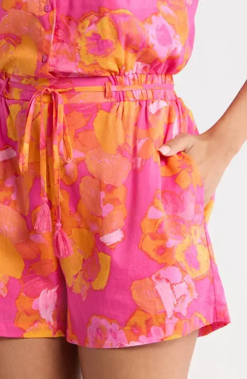 SUGARLIPS Floral Print Cotton Romper