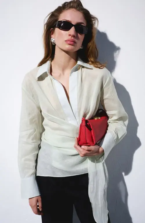 Mango Leather Shoulder Bag