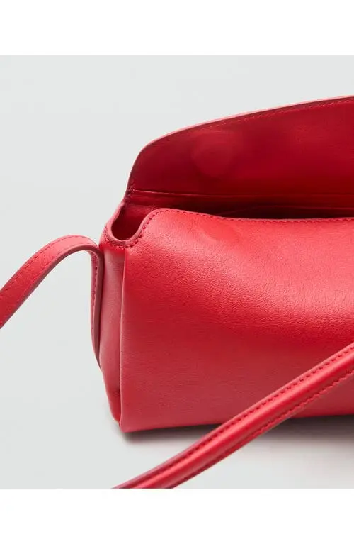 Mango Leather Shoulder Bag