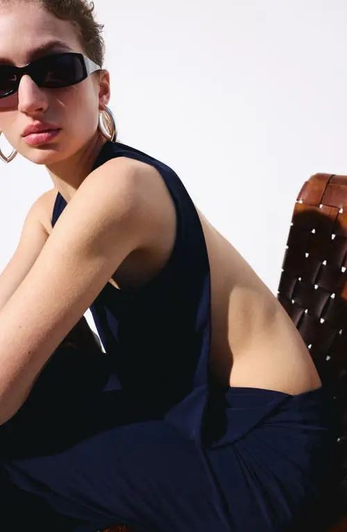Mango Asymmetric Cutout Sleeveless Dress