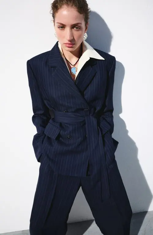 Mango Pinstripe Suit Trousers