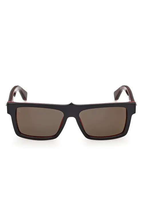 CHRISTIAN LOUBOUTIN 57mm Square Sunglasses - Bilayer Black/red/gold