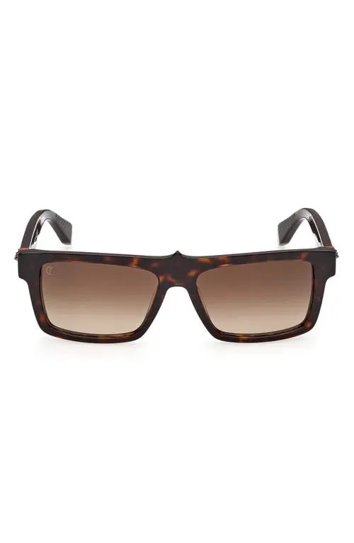 CHRISTIAN LOUBOUTIN 57mm Square Sunglasses - Classic Havana/bronze