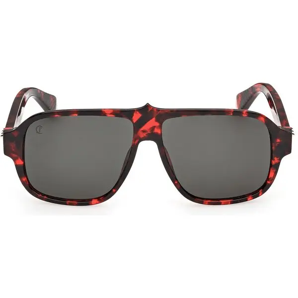 CHRISTIAN LOUBOUTIN 59mm Navigator Sunglasses - Red Havana/gold/zeiss