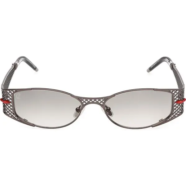 CHRISTIAN LOUBOUTIN 55mm Gradient Oval Sunglasses - Gunmetal/crystal Black