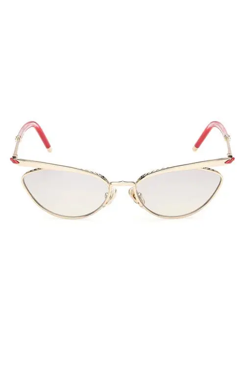 CHRISTIAN LOUBOUTIN 56mm Geometric Sunglasses - Gold/red/divel
