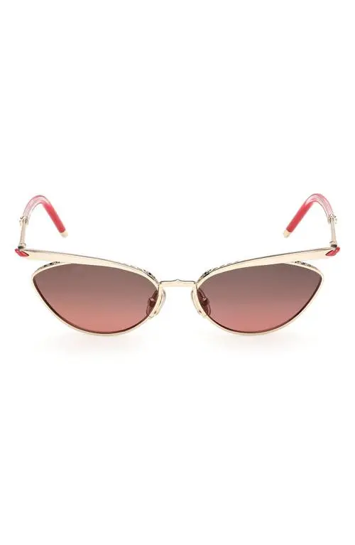 CHRISTIAN LOUBOUTIN 56mm Geometric Sunglasses - Gold/red/zeiss Smoke Red