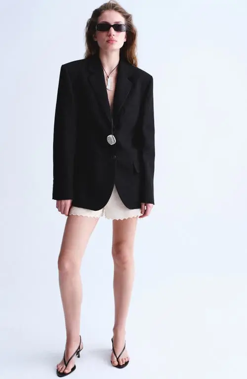 Mango Embroidered Cinched Shorts